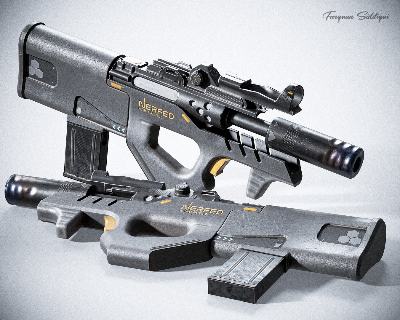 3D Sci-fi SMG Weapon PBR Model - TurboSquid 2136075