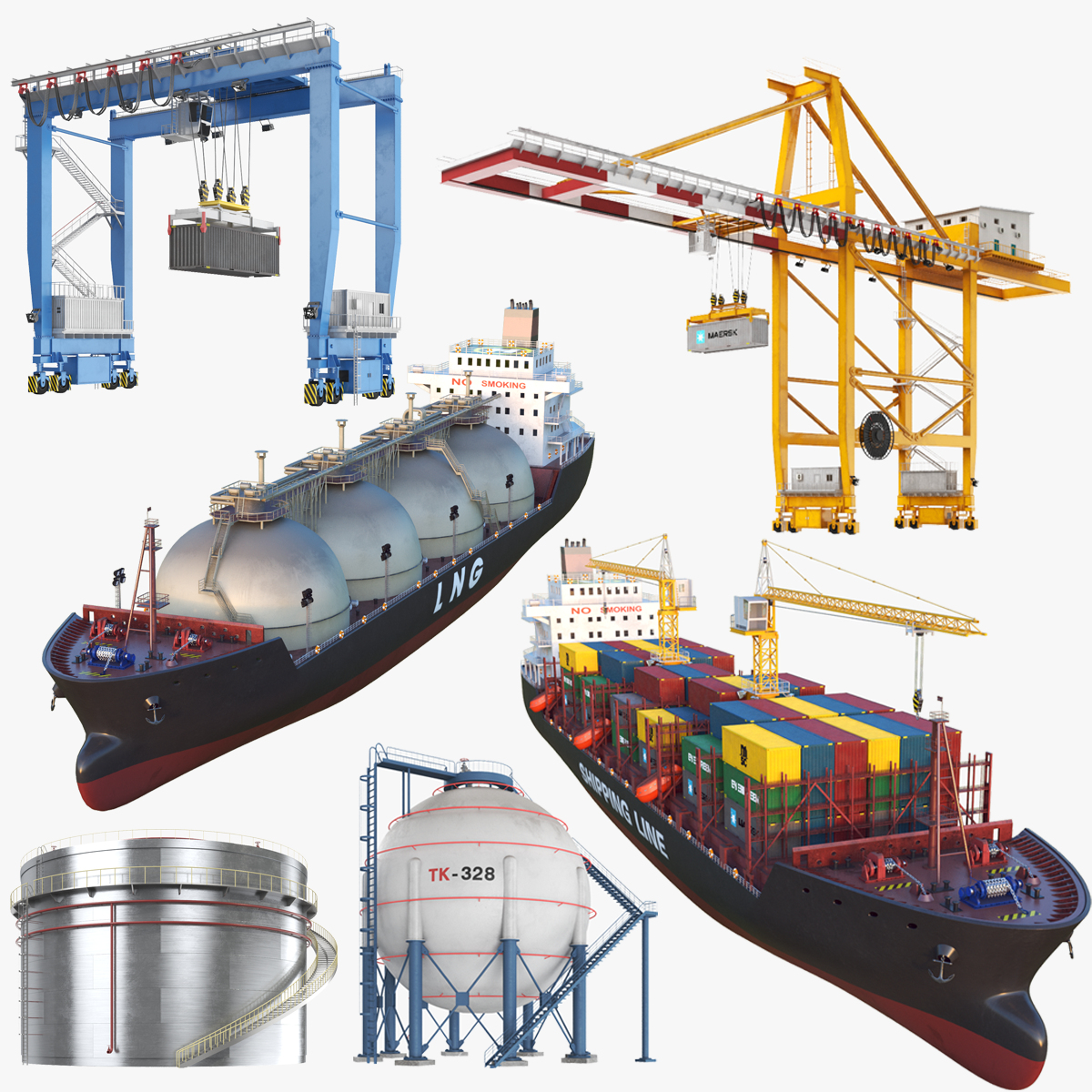 대형 포트 컬렉션 3D 모델 - TurboSquid 1829384