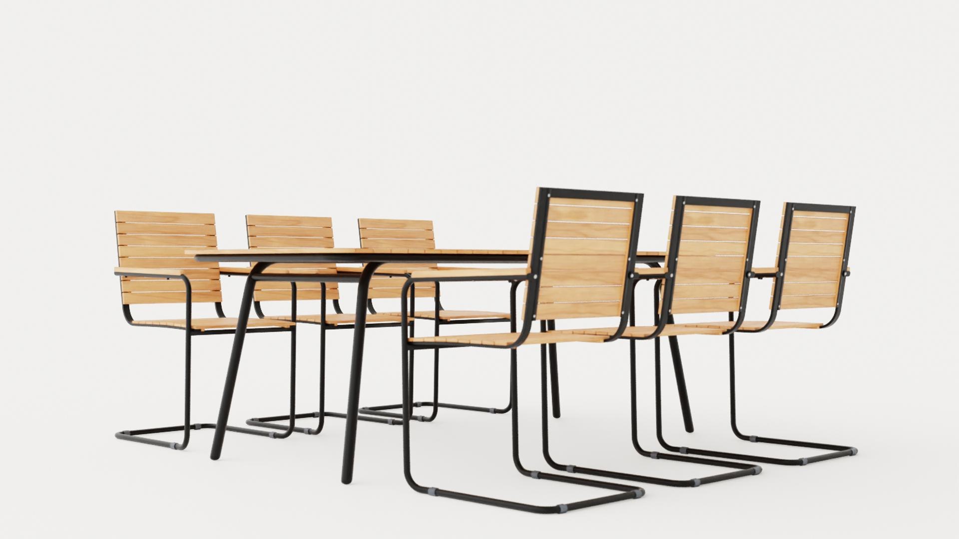 Malo And Hono Dining Set 3D Model - TurboSquid 2240804