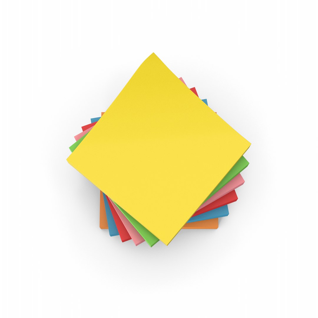 Stacked Colored Sticky Notes 3D Model - TurboSquid 2144330