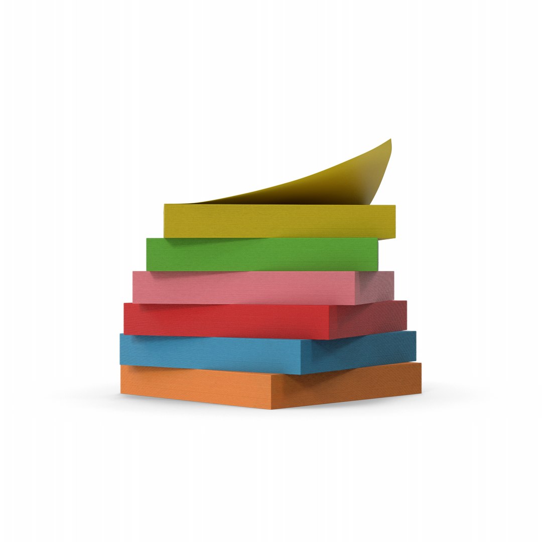 Stacked Colored Sticky Notes 3D Model - TurboSquid 2144330