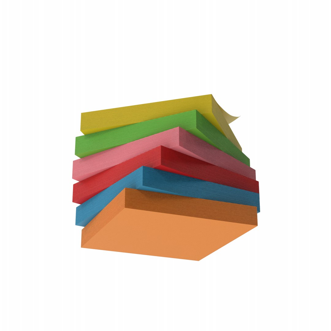 Stacked Colored Sticky Notes 3D Model - TurboSquid 2144330