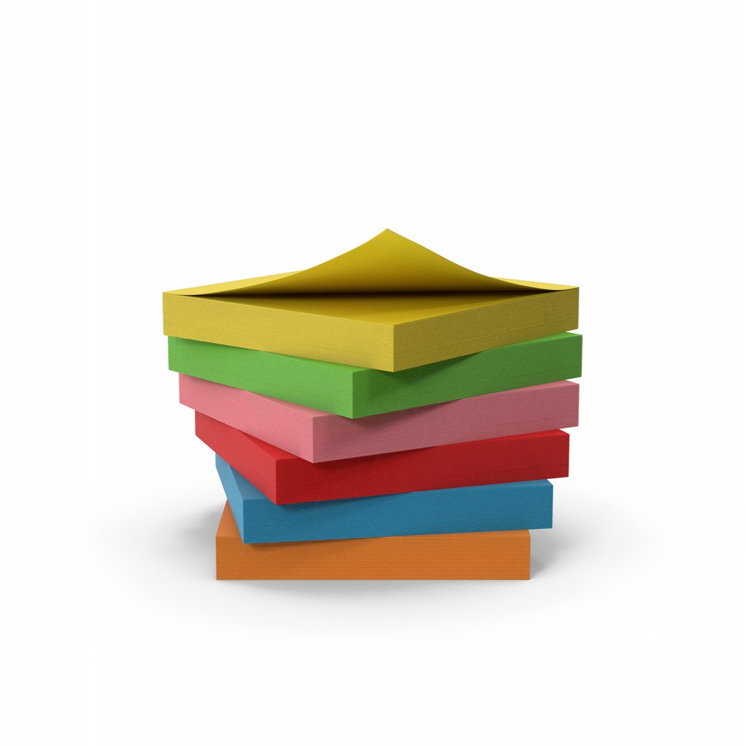 Stacked Colored Sticky Notes 3D Model - TurboSquid 2144330