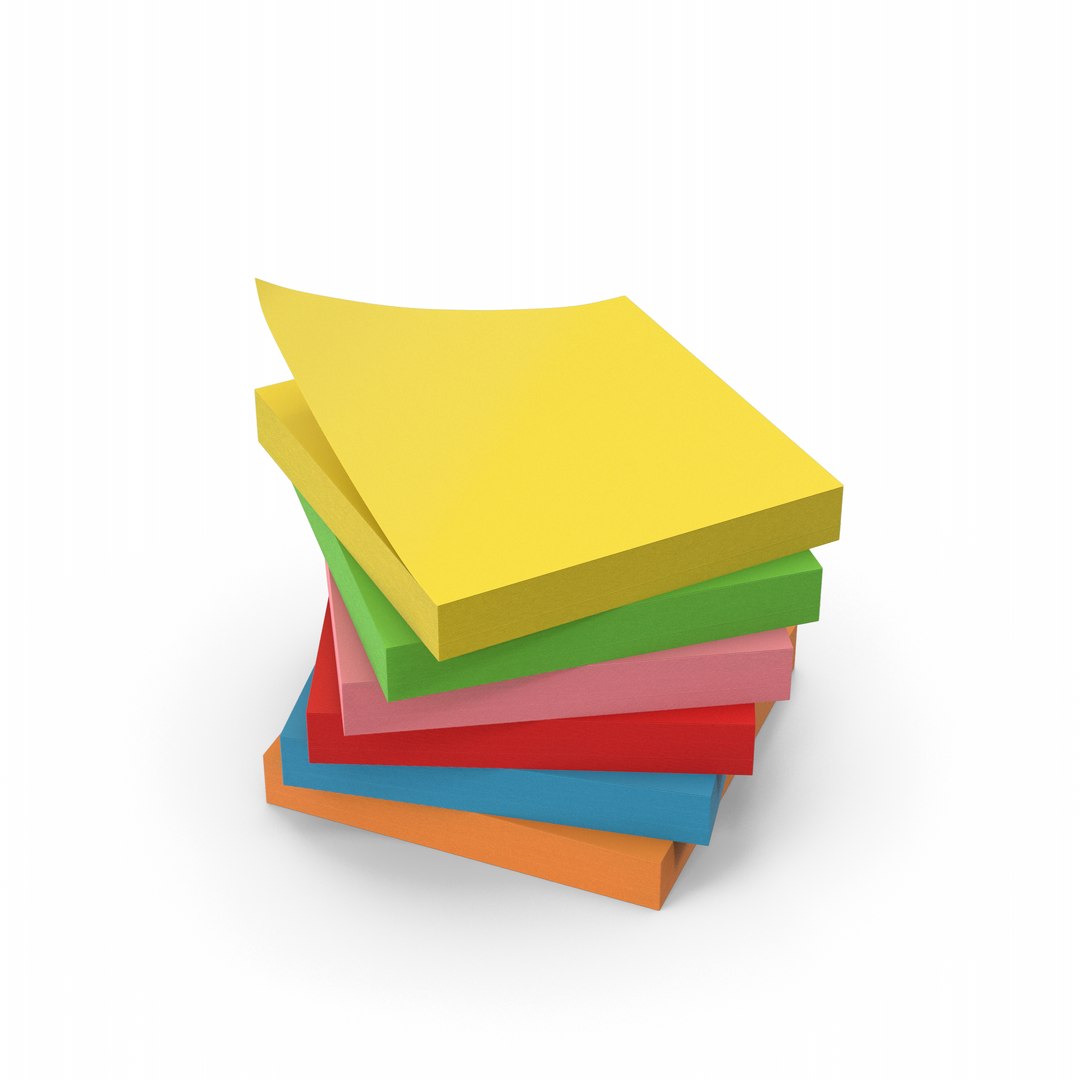 Stacked Colored Sticky Notes 3D Model - TurboSquid 2144330