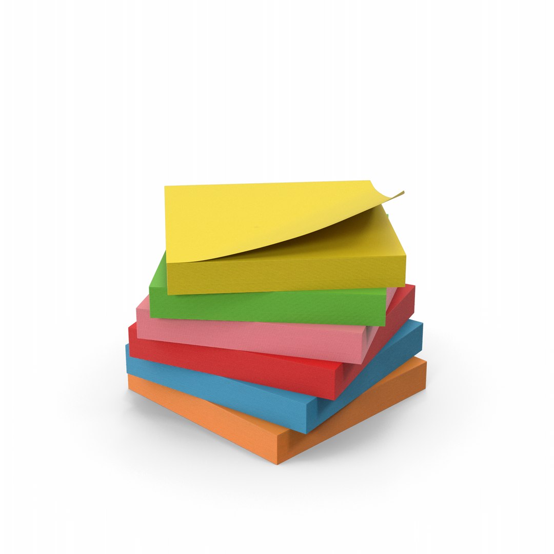 Stacked Colored Sticky Notes 3D Model - TurboSquid 2144330
