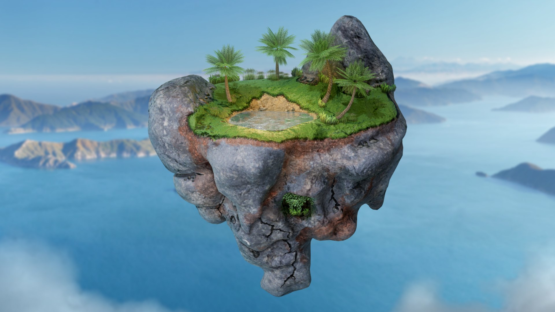 3D Floating Island Lake Model - TurboSquid 1563523