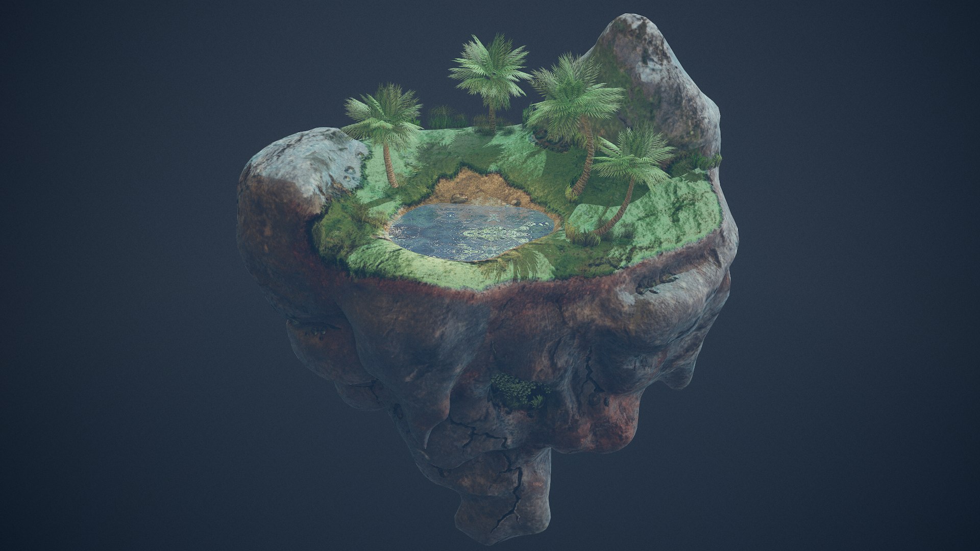 3D Floating Island Lake Model - TurboSquid 1563523