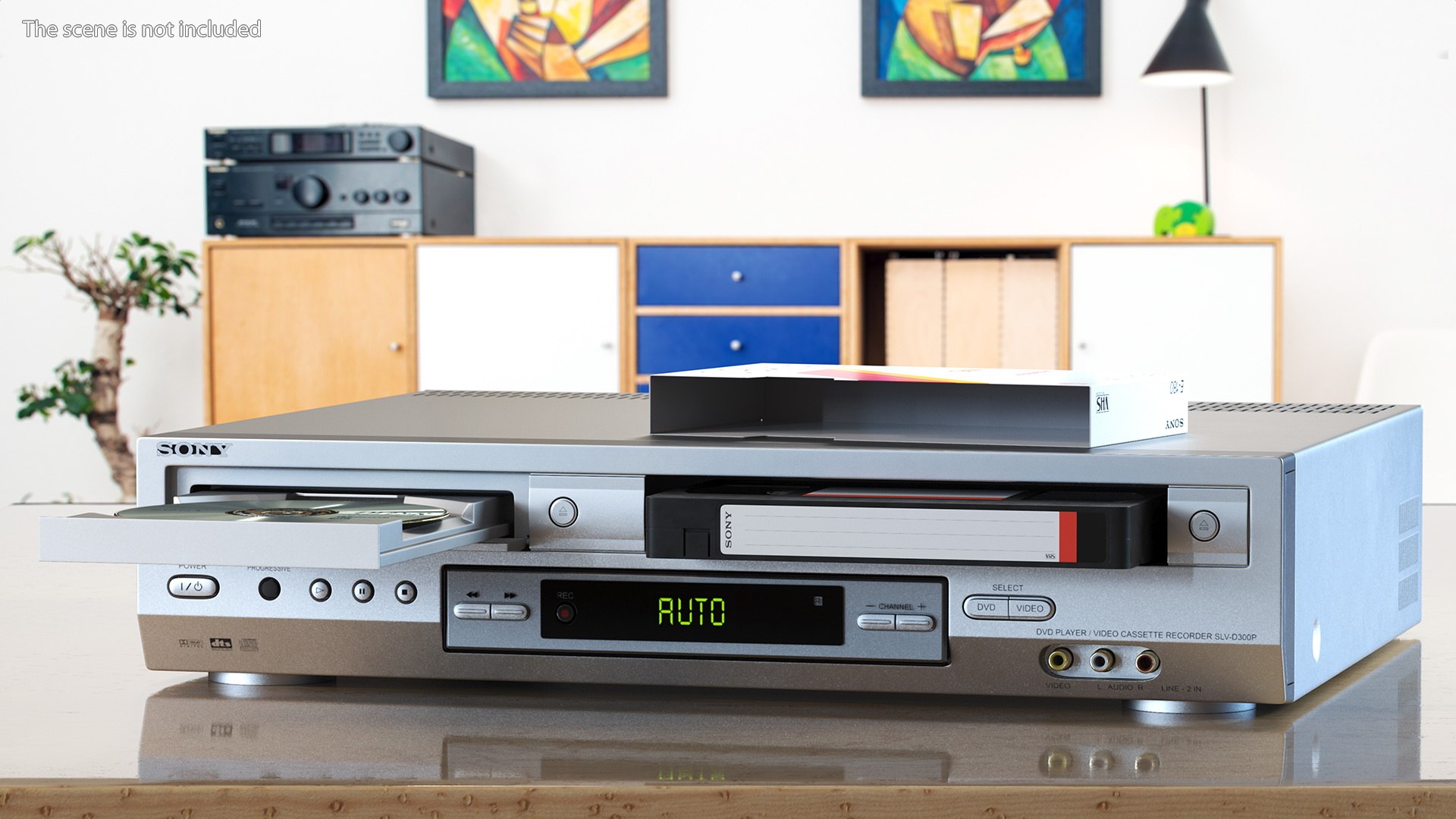 3D Sony SLV D300P Combo Player with Video Cassette DVD Disc ...