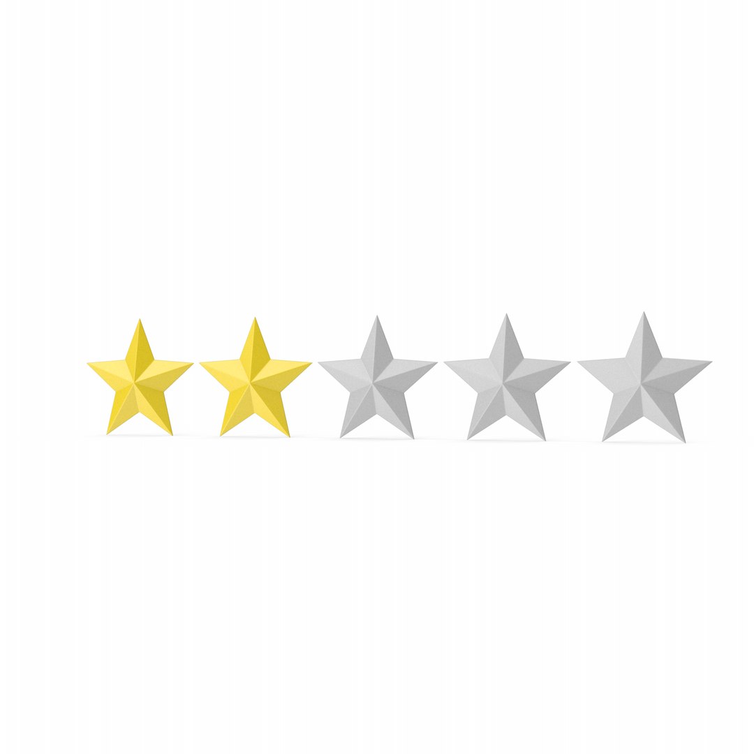 3D Two Stars Rating Model - TurboSquid 2113460