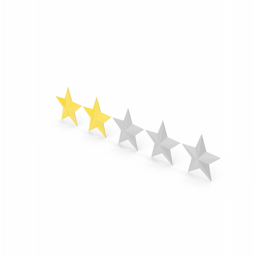 3D Two Stars Rating Model - TurboSquid 2113460