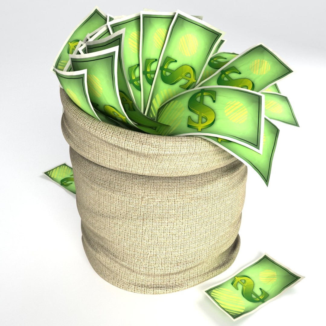 3D Cartoon Money Bag Model - TurboSquid 1173958