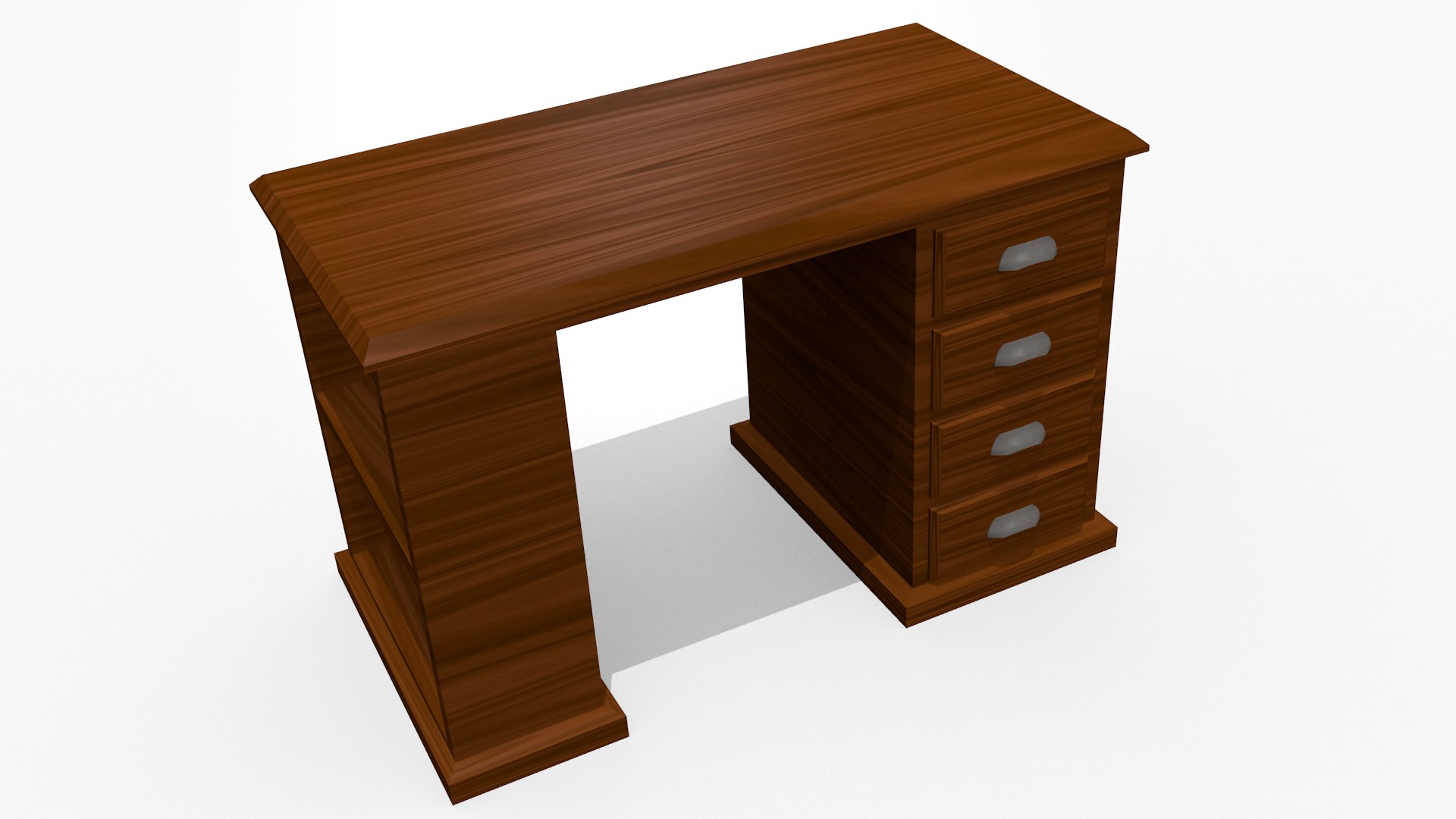 Wooden Desk 3d Obj
