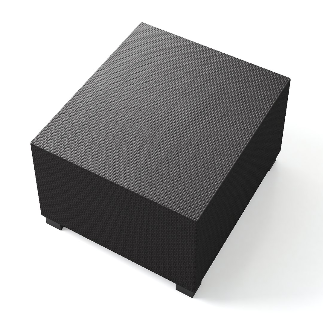 3D Model Rattan Garden Table - TurboSquid 1738526