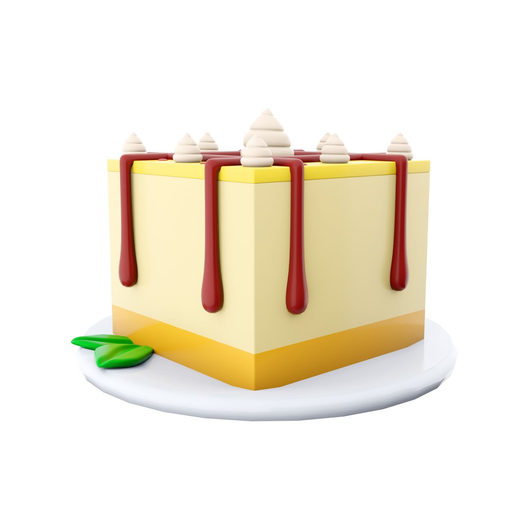 3d Lemon Cheesecake Icon Model - TurboSquid 2044250