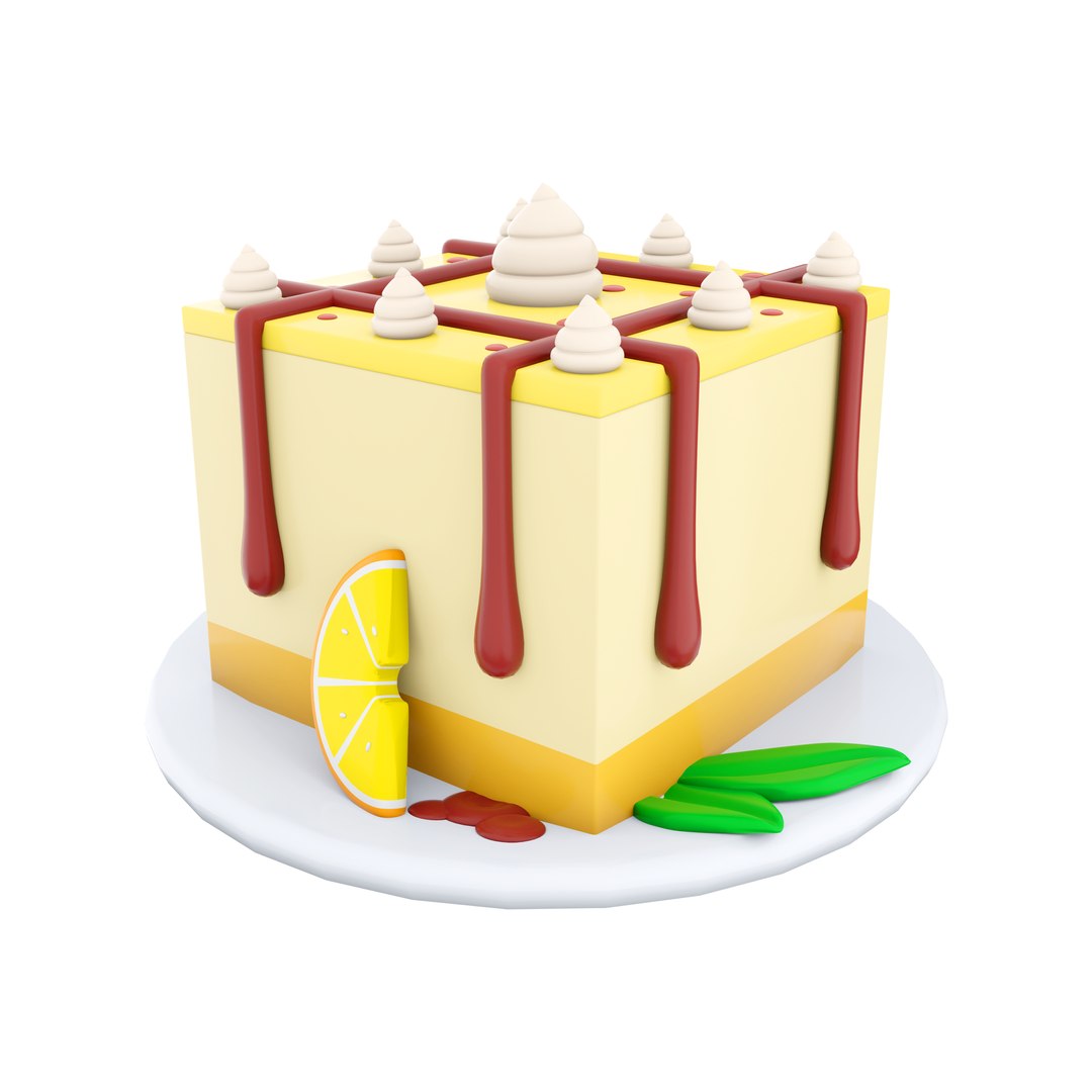3d Lemon Cheesecake Icon Model - TurboSquid 2044250