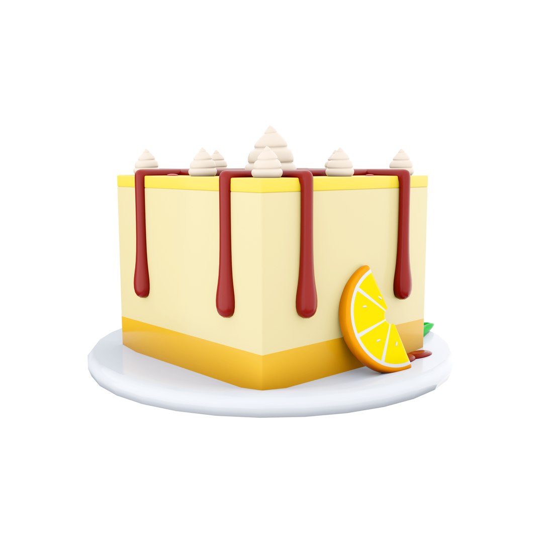 3d Lemon Cheesecake Icon Model - TurboSquid 2044250