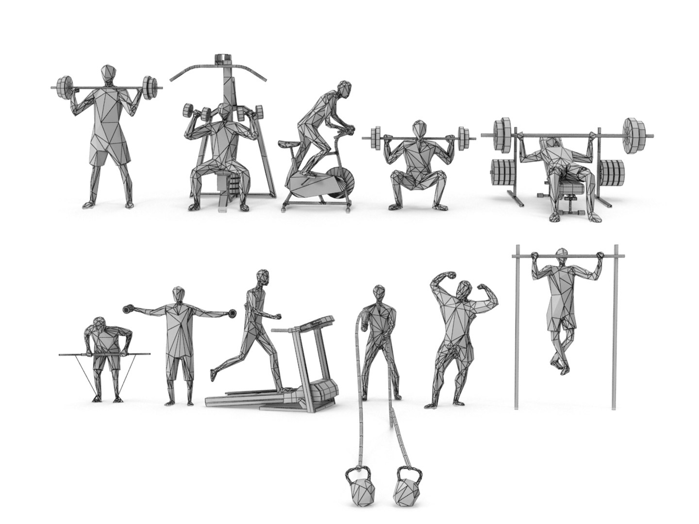 People Gym Fitness 3D Model - TurboSquid 1513493