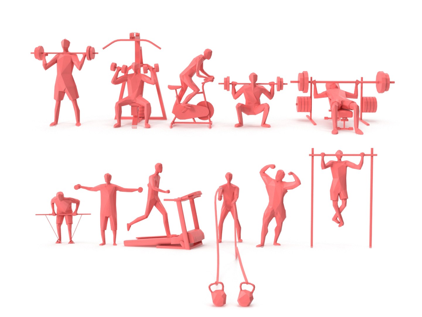 People Gym Fitness 3D Model - TurboSquid 1513493