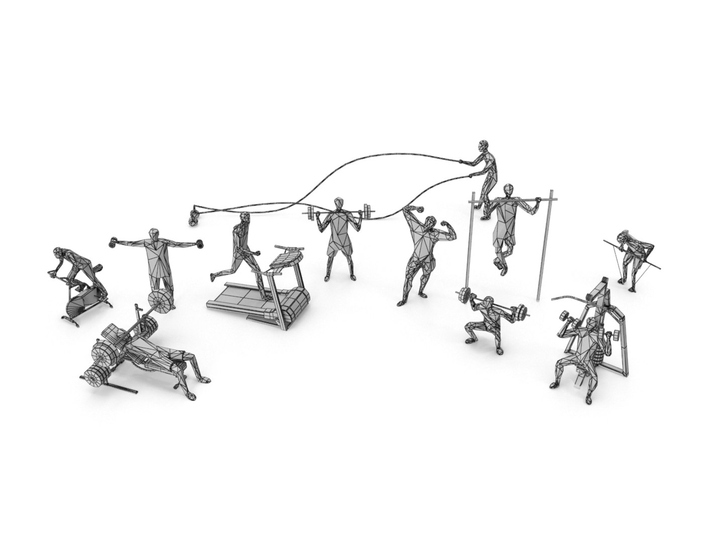 People Gym Fitness 3D Model - TurboSquid 1513493