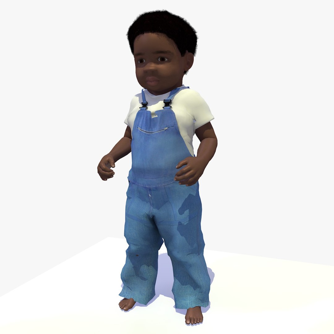 STATIC STANDING AFRO BABY 3D 모델 - TurboSquid 1884741
