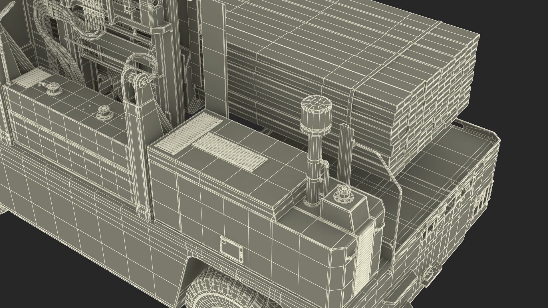 3D Baumann GS 150 Timber Load Sideload Forklift Red Rigged Model - TurboSquid 2414809