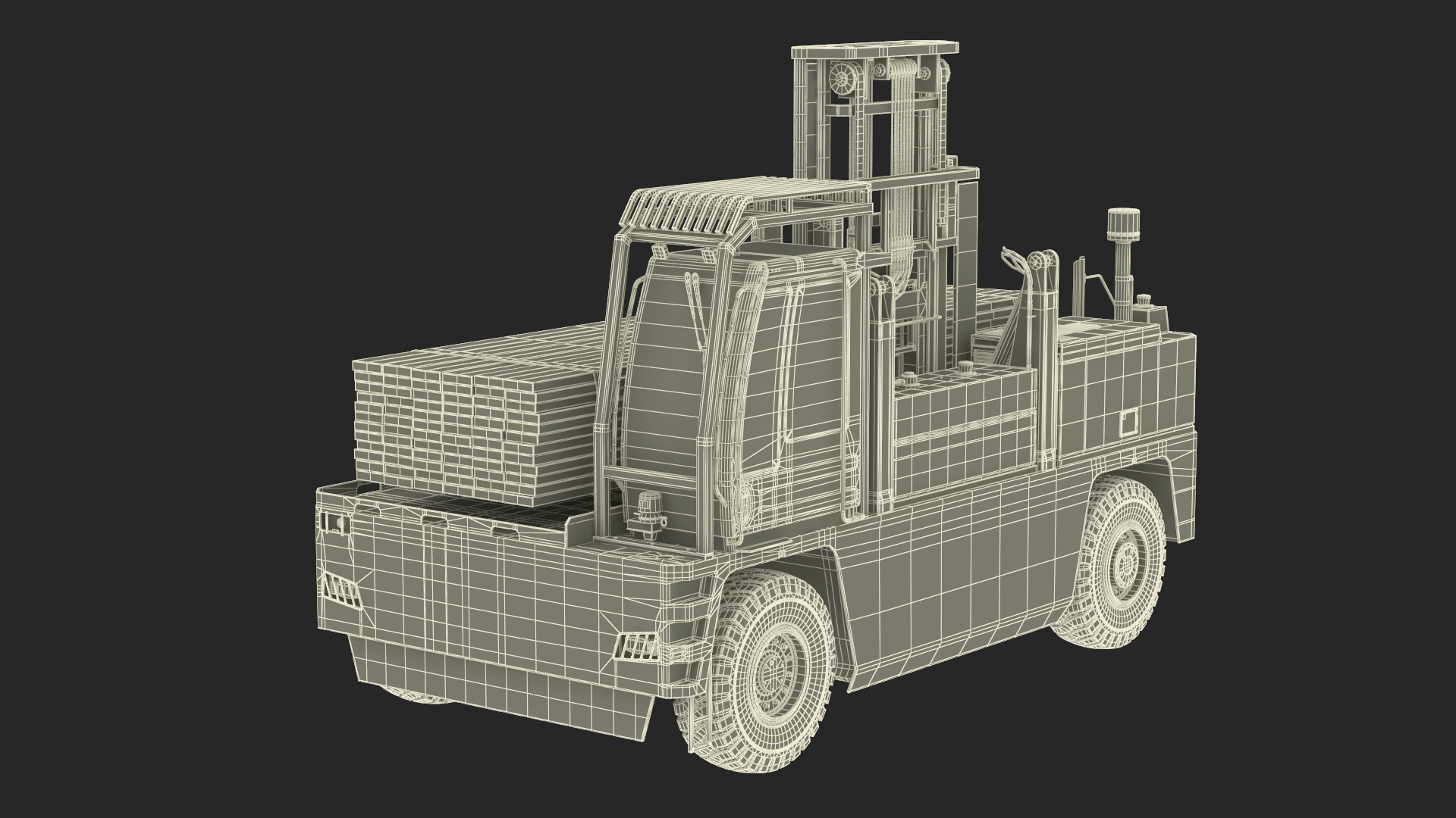 3D Baumann GS 150 Timber Load Sideload Forklift Red Rigged Model ...