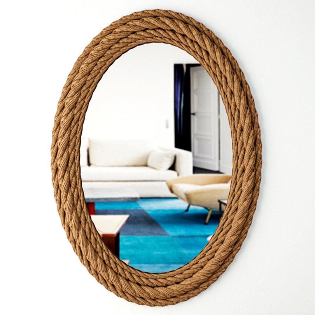 3D model rope oval wall mirror - TurboSquid 1200802