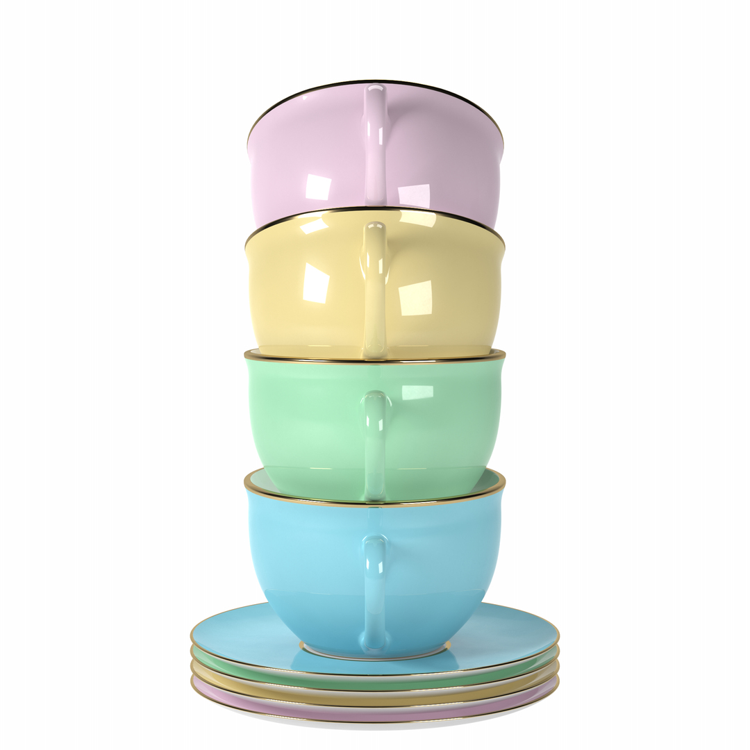 Set of colored cups model - TurboSquid 2154124