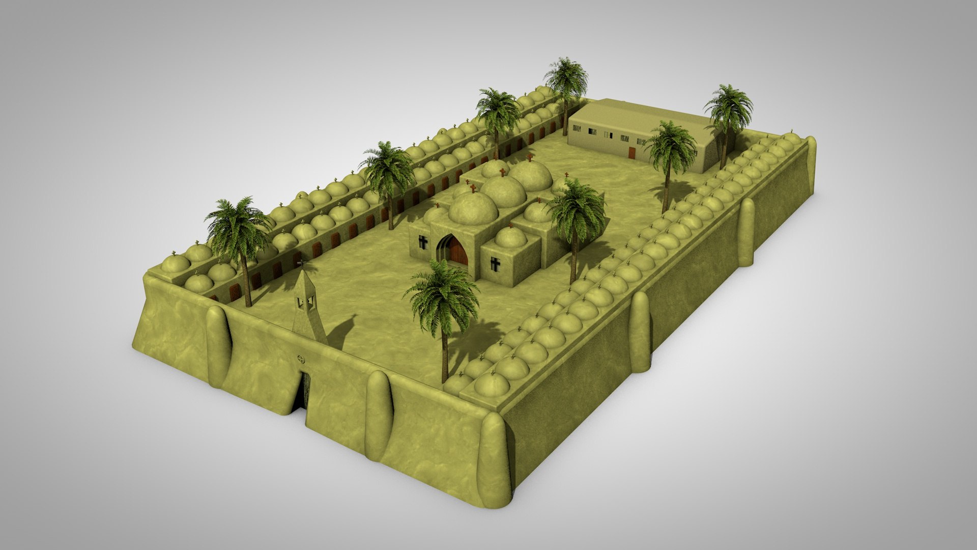3D old egyptian monastery church - TurboSquid 1507049