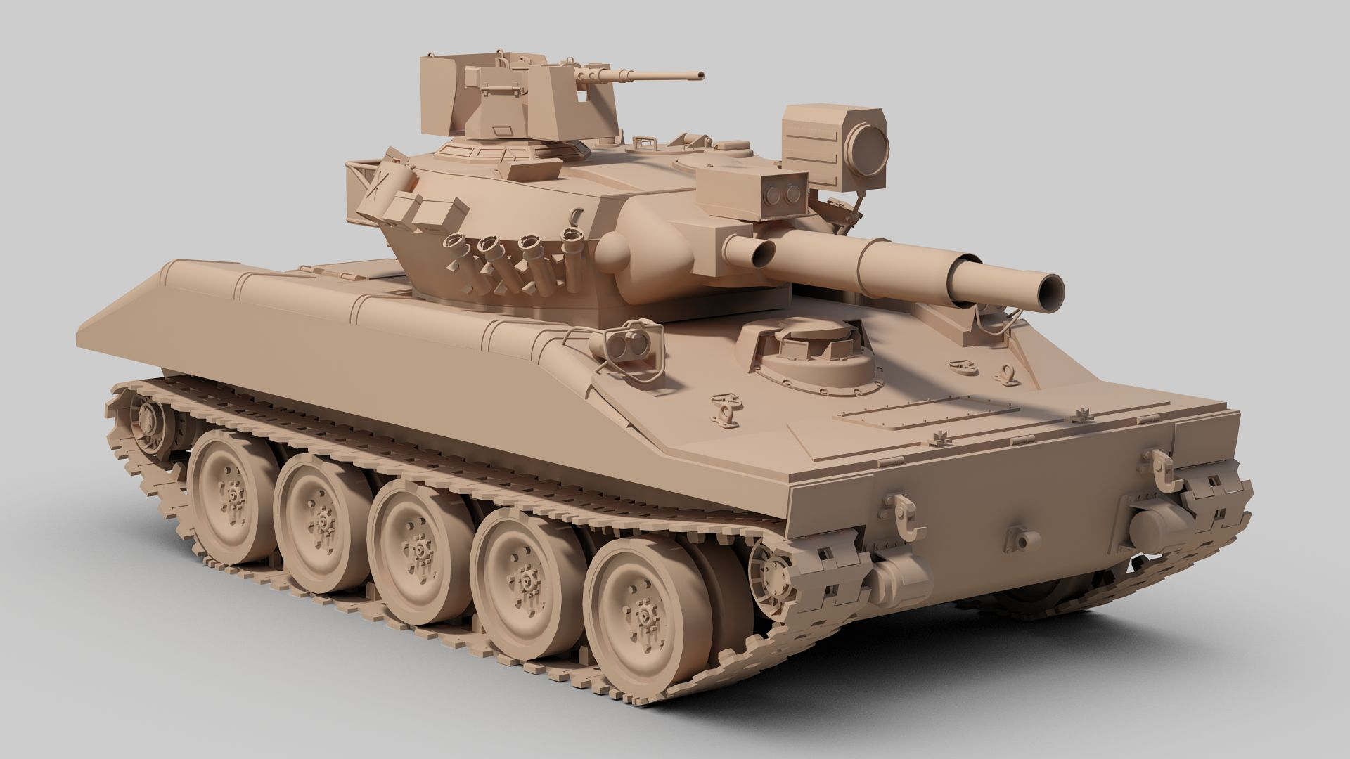 sheridan tank m551 3d model