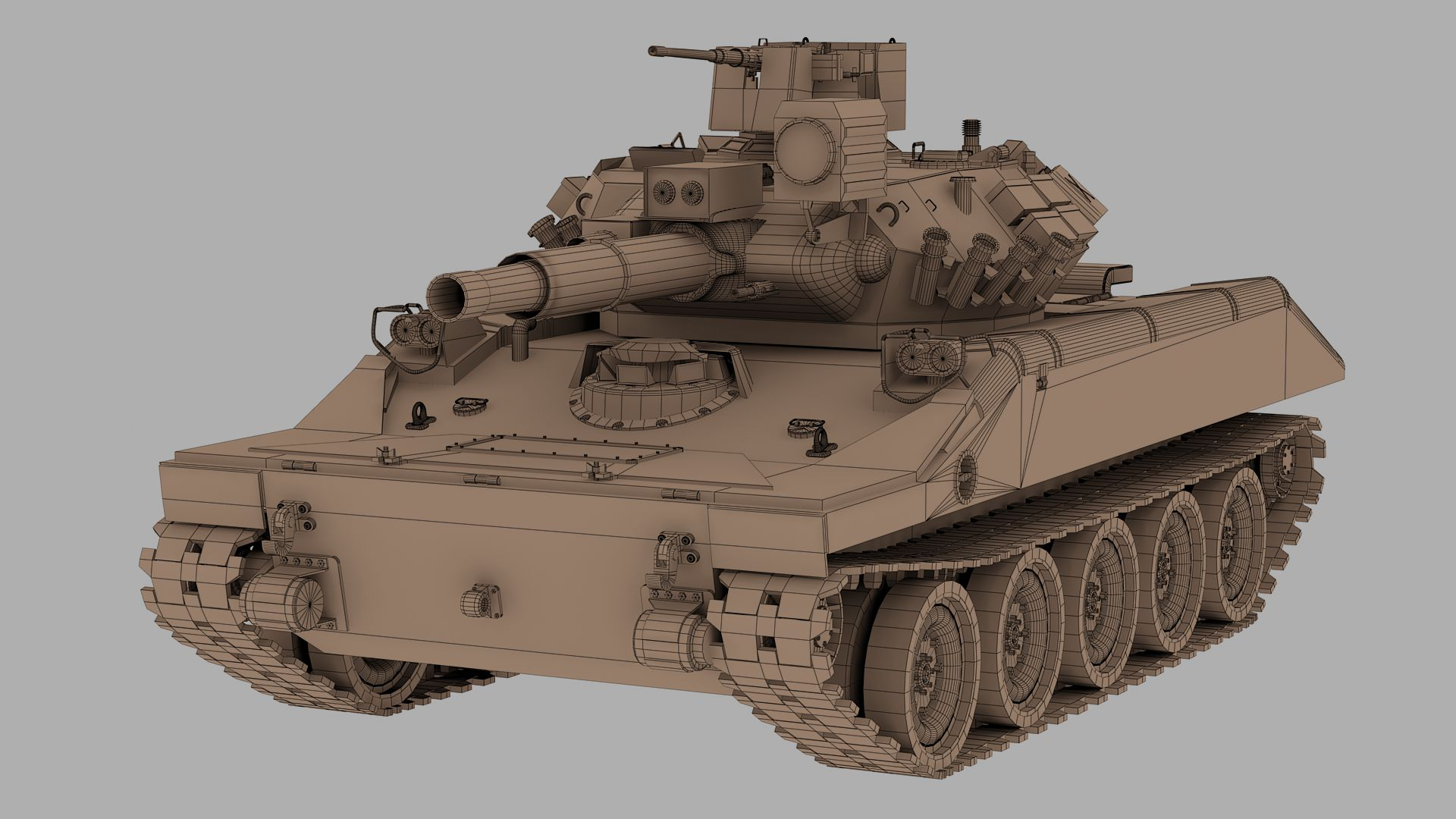 sheridan tank m551 3d model
