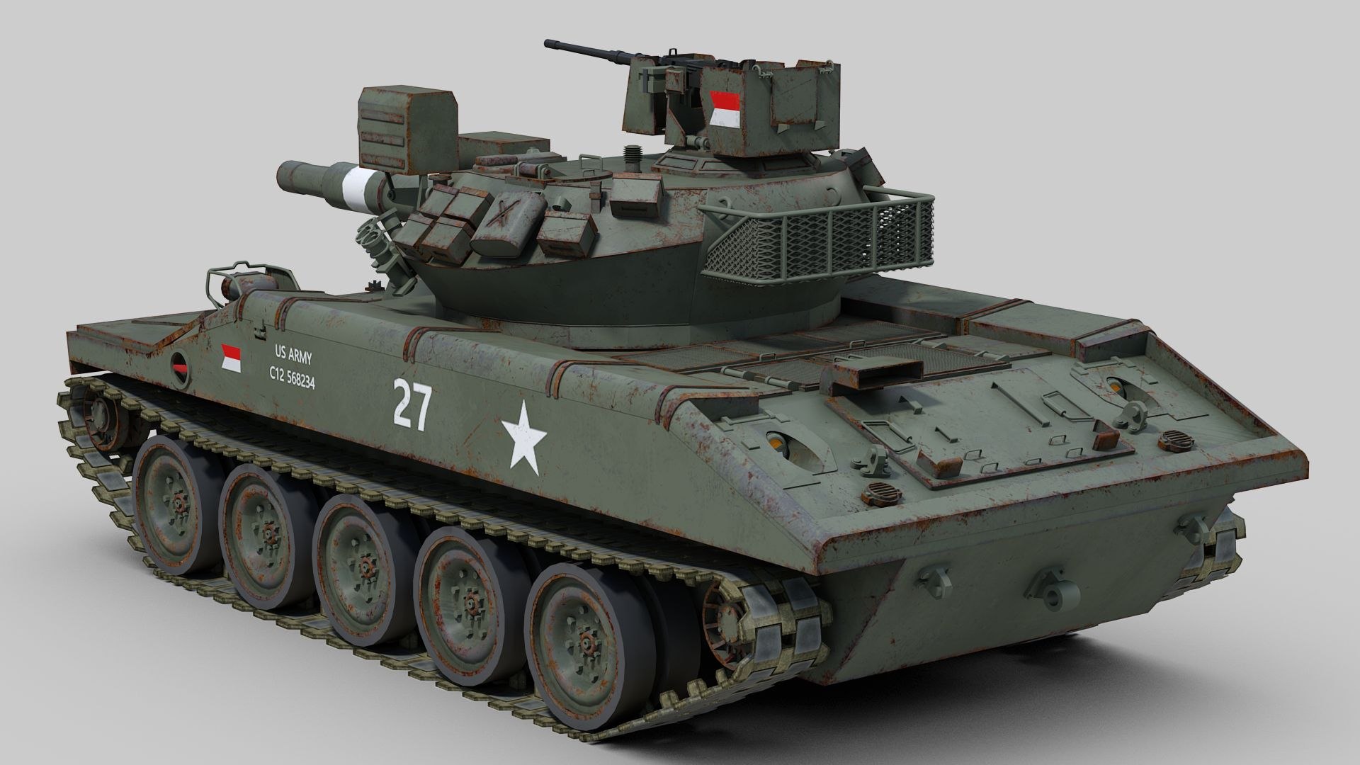Sheridan Tank M551 3d Model