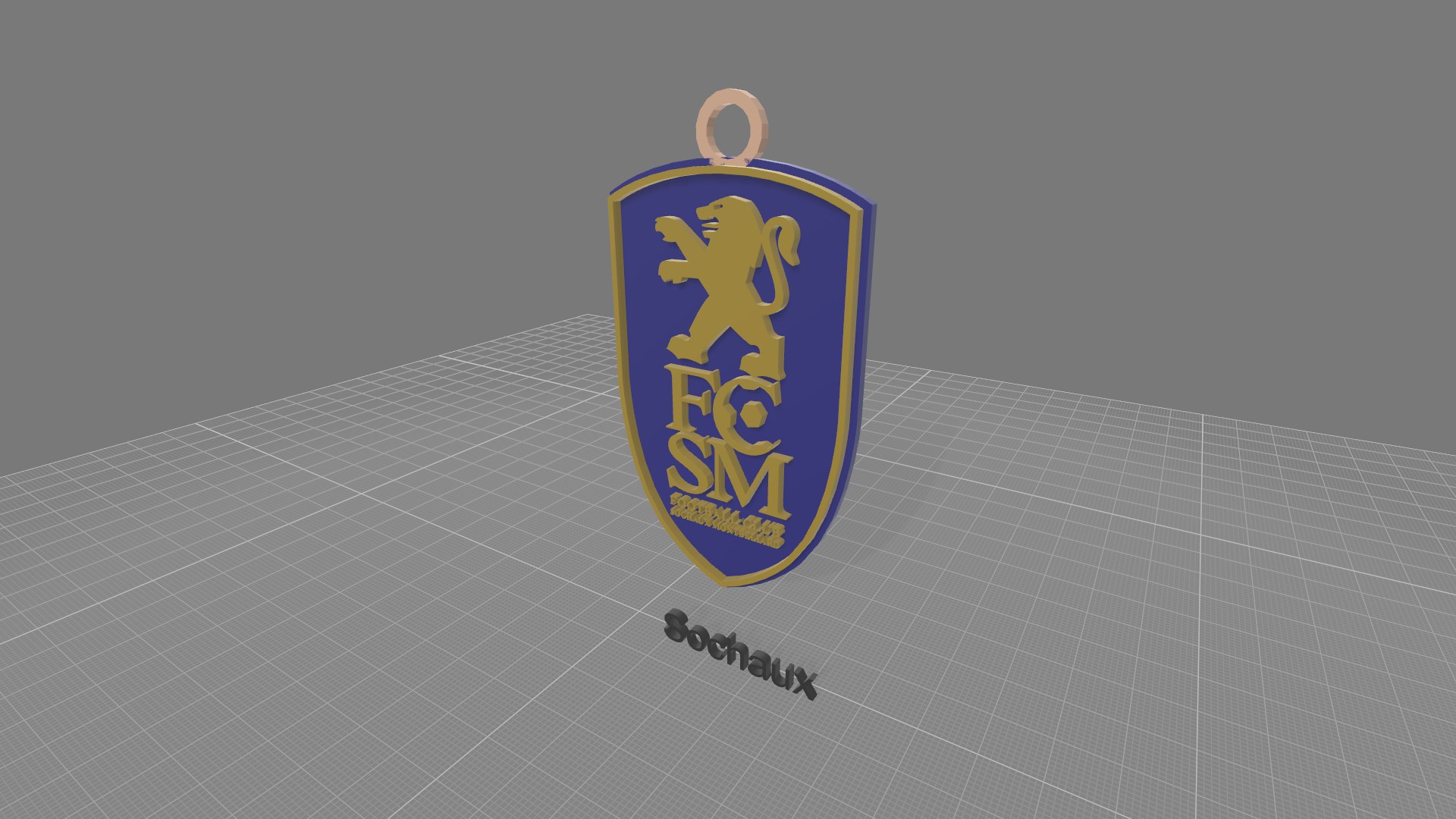 Sochaux Logo Team Printable And Renderable Keychan 3D Model ...