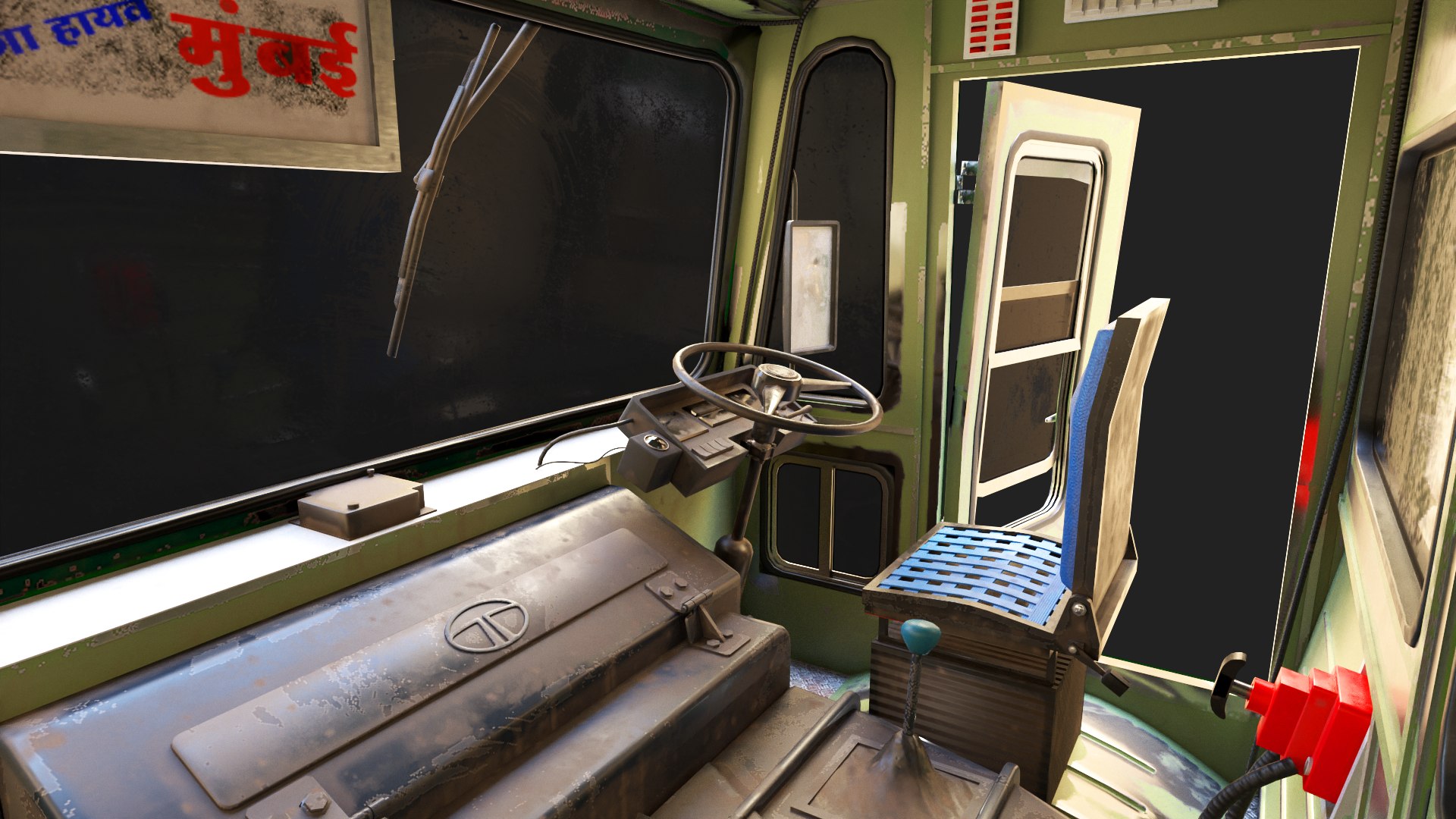 3D Model Indian ST Bus V1 Red Black Used - TurboSquid 2286408