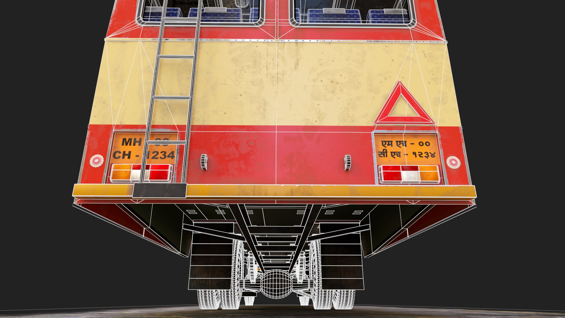 3D Model Indian ST Bus V1 Red Black Used - TurboSquid 2286408