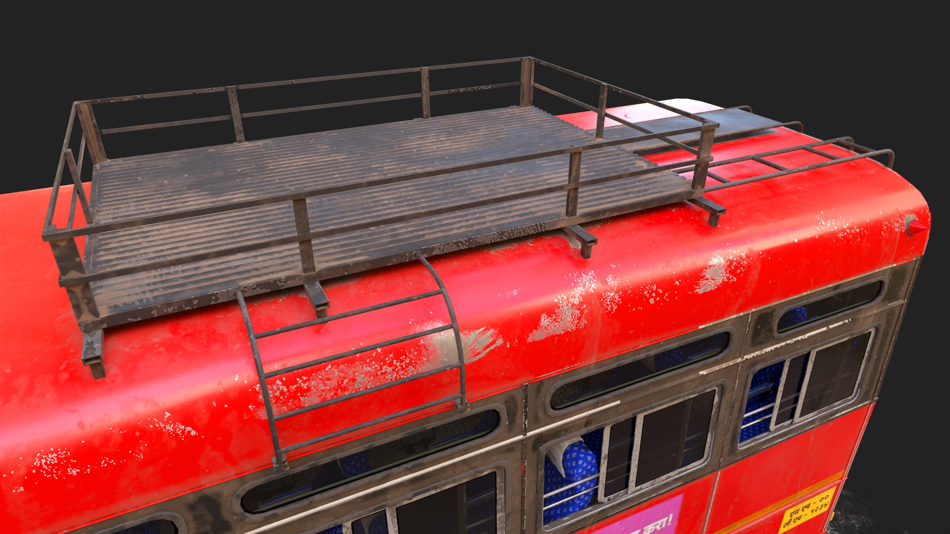 3D Model Indian ST Bus V1 Red Black Used - TurboSquid 2286408