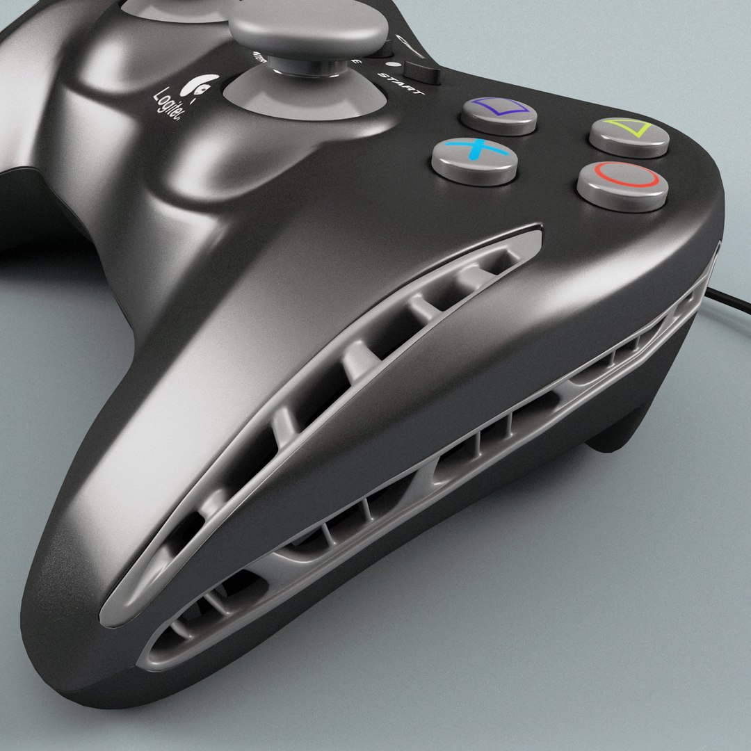 3d Model Joystick Logitech Black