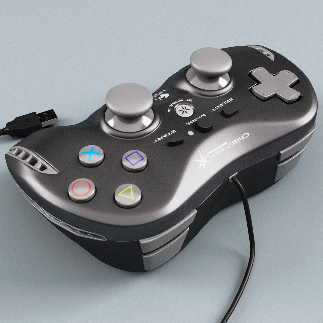 3d Model Joystick Logitech Black