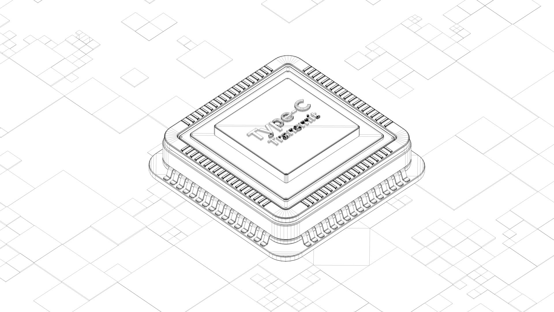 3D C4D Octane Chip Vision Pro Scene CPU Chip Structure Transmit Chip ...