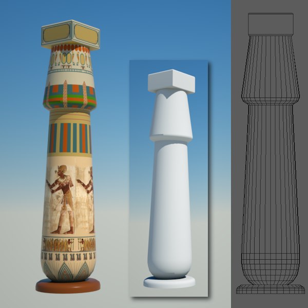 egyptian column egypt 3d x