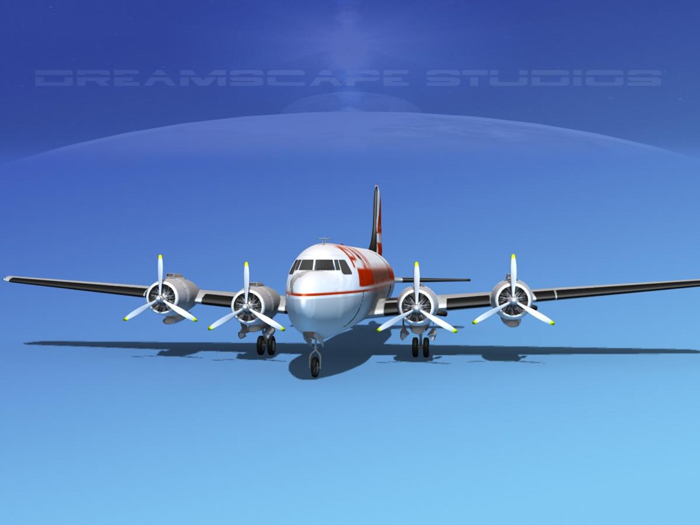 3d Model Dc-4 Airlines