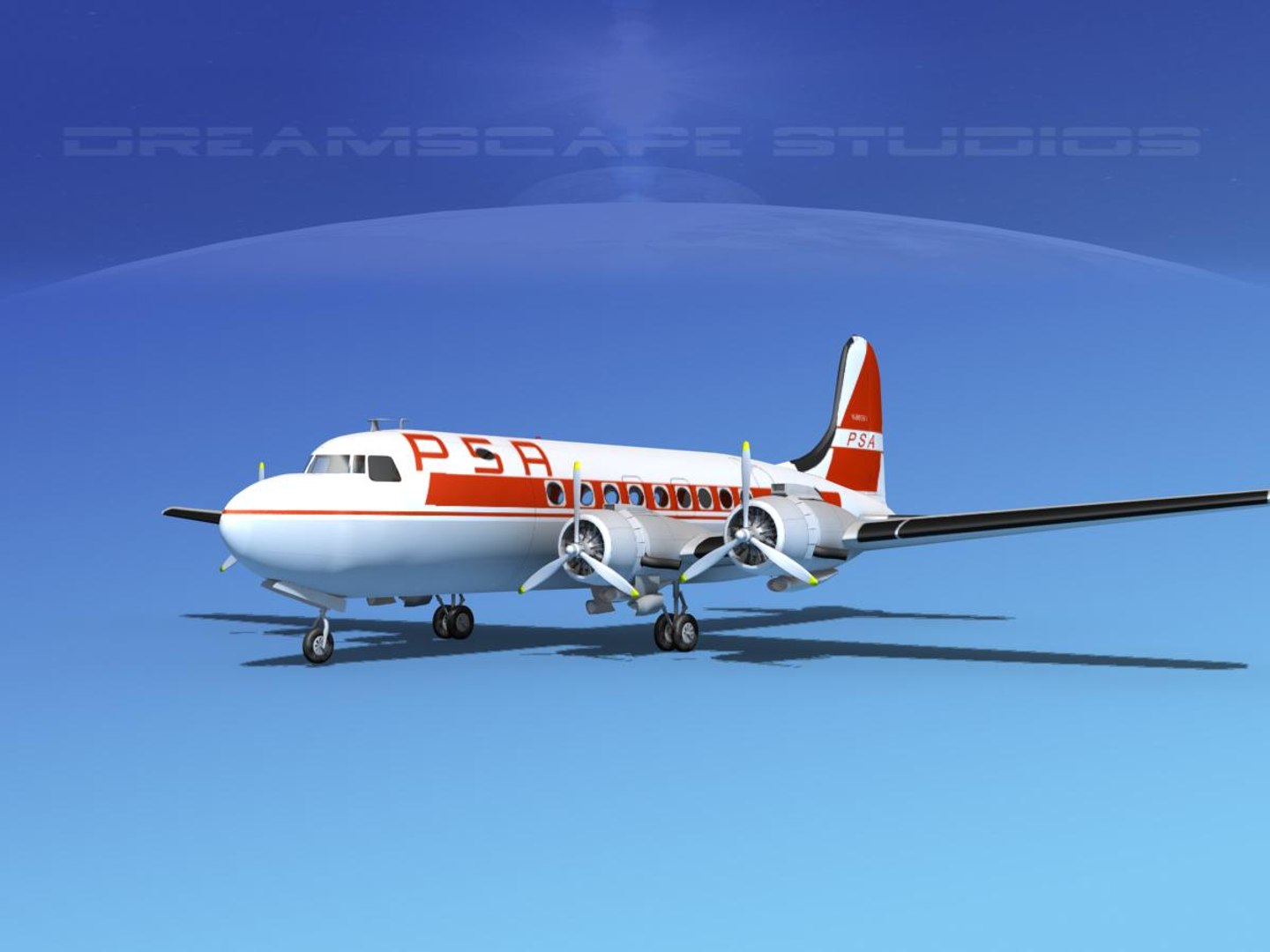 3d Model Dc-4 Airlines