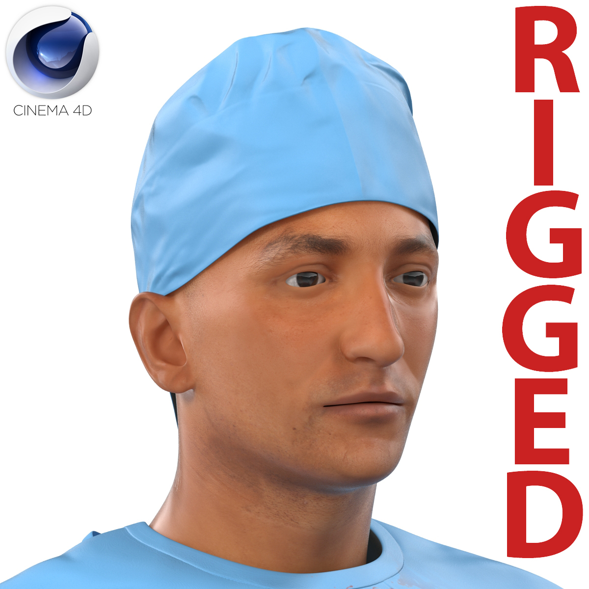 3d male surgeon mediterranean rigged