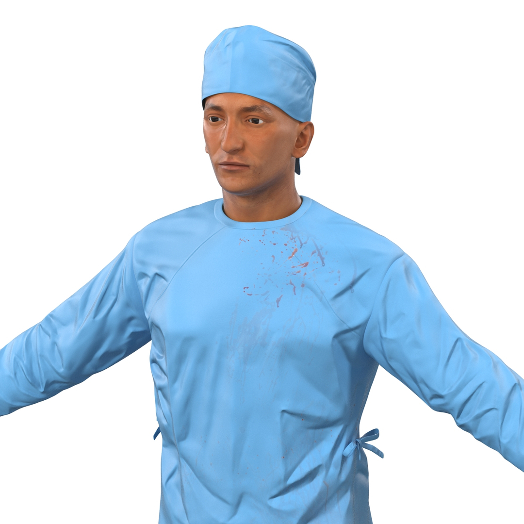 3d male surgeon mediterranean rigged
