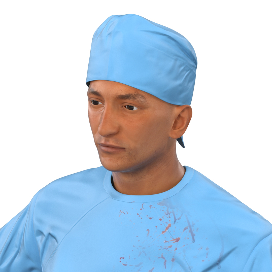3d male surgeon mediterranean rigged