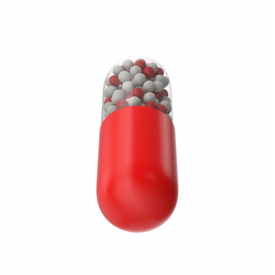 3D Red Pill Capsule Model - TurboSquid 1940497