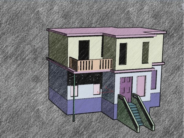3d house suburban model
