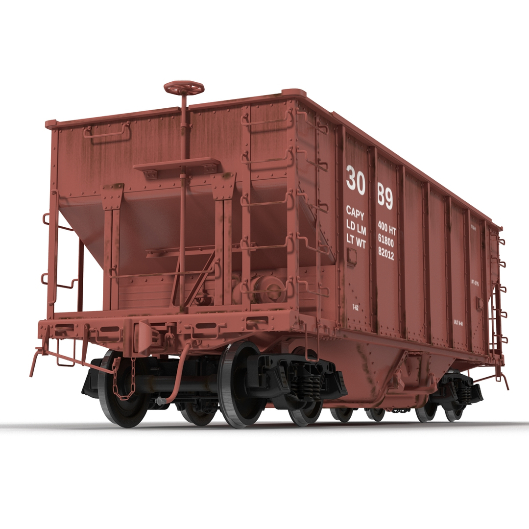 3d model hopper car generic