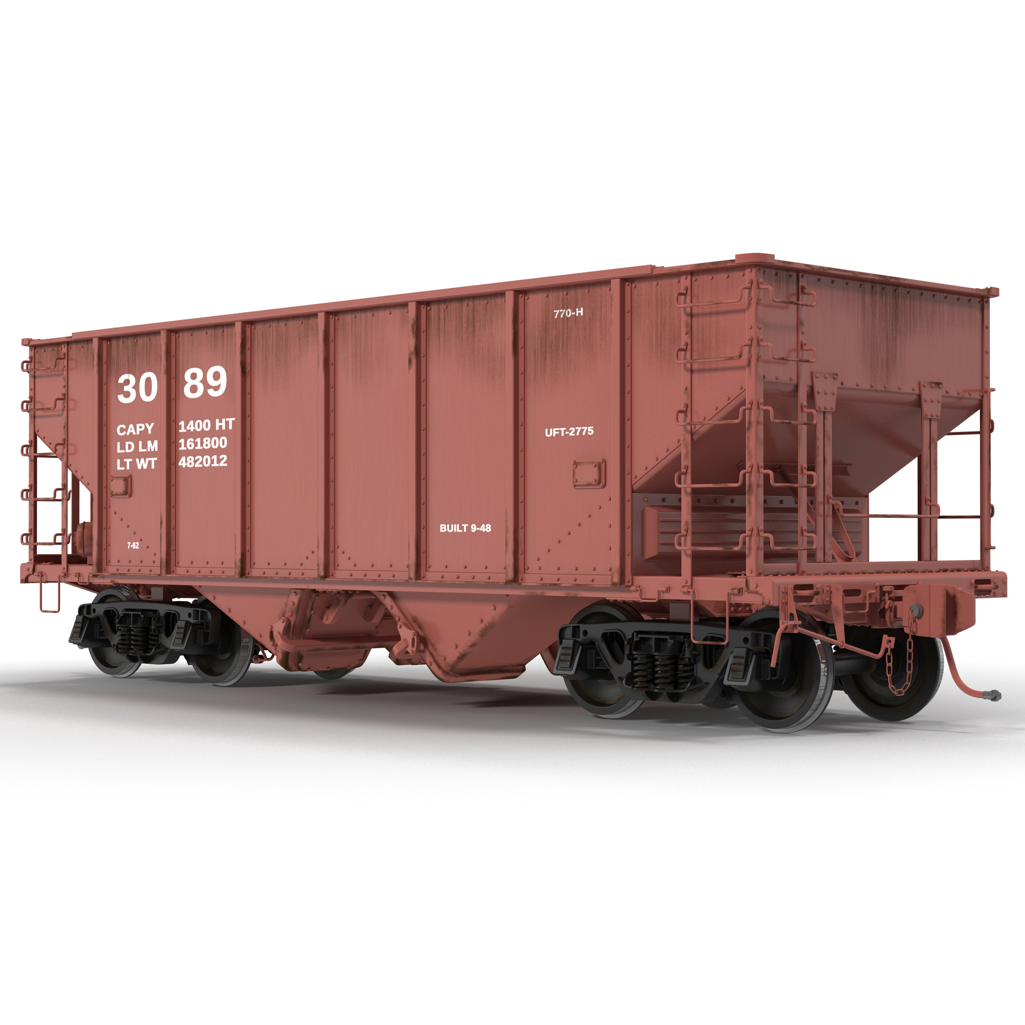3d model hopper car generic