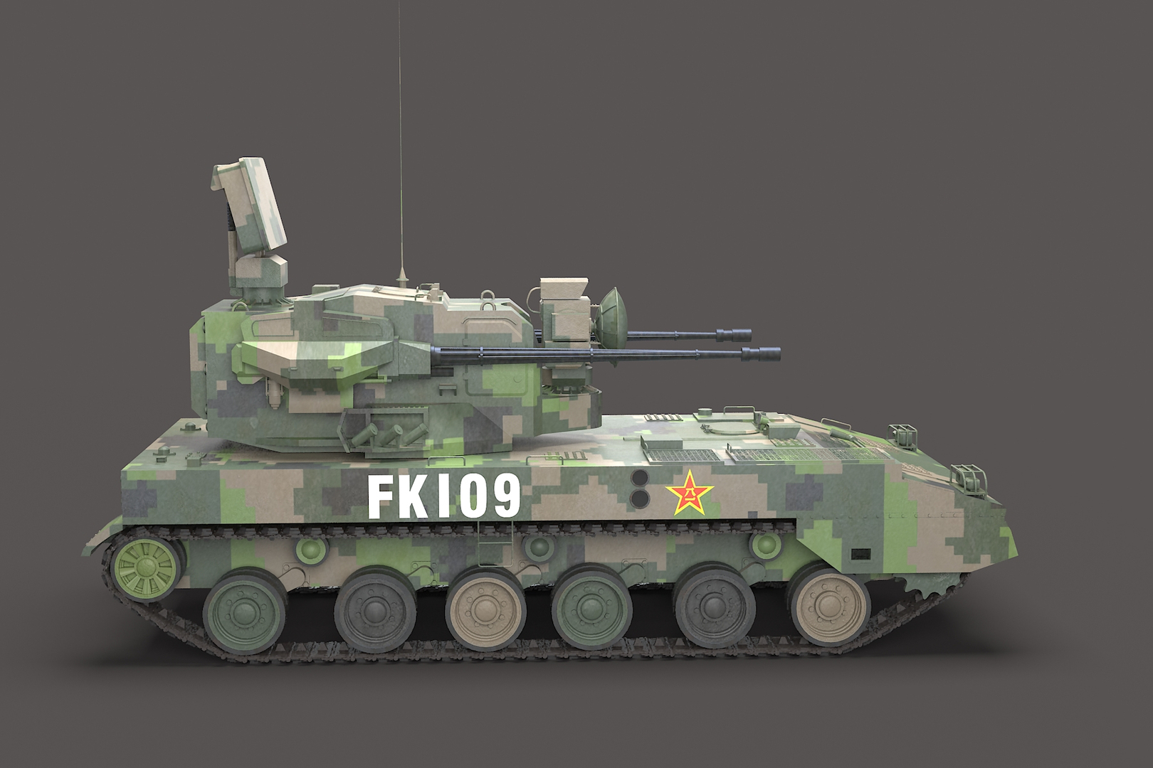 modelo 3d Chino PGZ-07 Twin 35mm con orugas SPAAG - TurboSquid 1234086